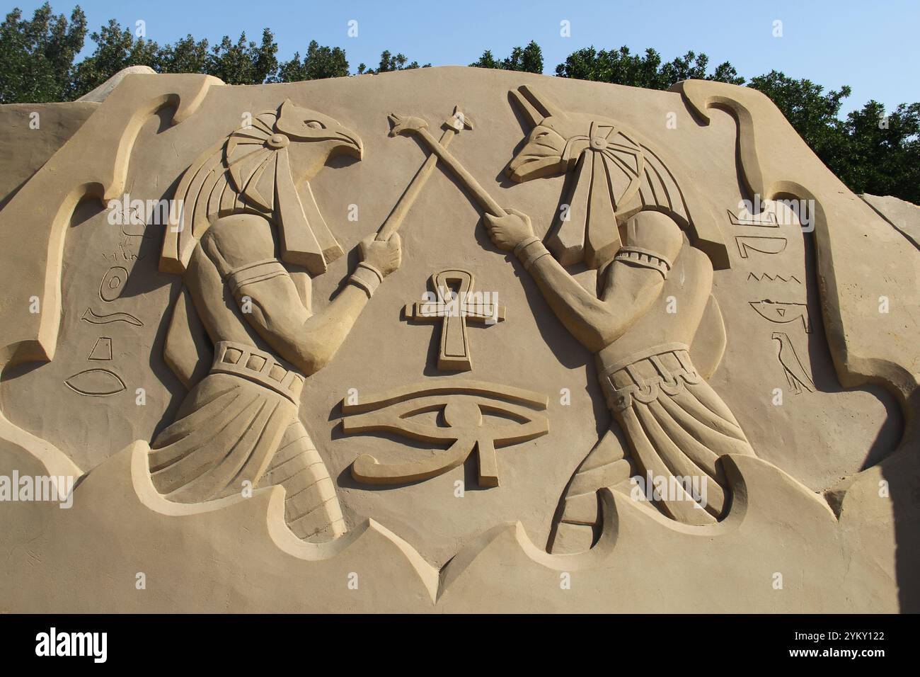 Sculptures made of sand for famous historical and ancient figures Stock ...