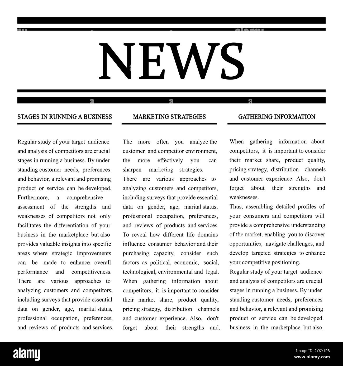 Vintage tabloid template hi-res stock photography and images - Alamy