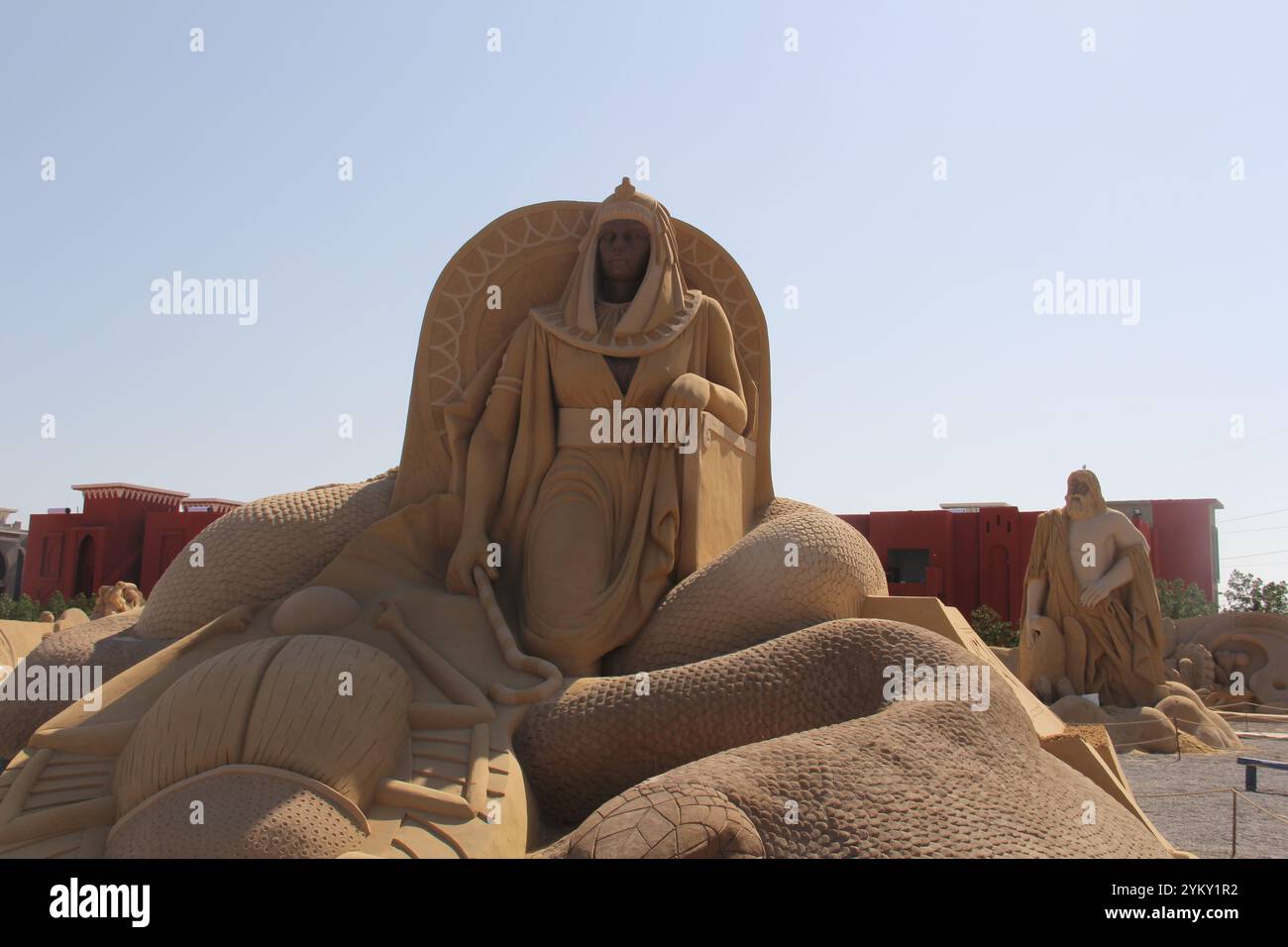 Sculptures made of sand for famous historical and ancient figures Stock ...