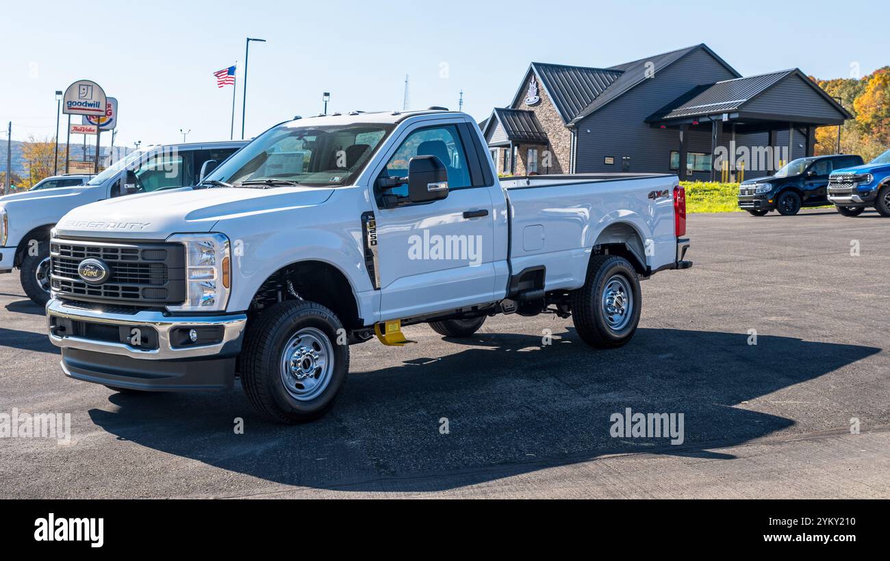 A new two door Ford F250 super duty pickup truck for sale at a ...