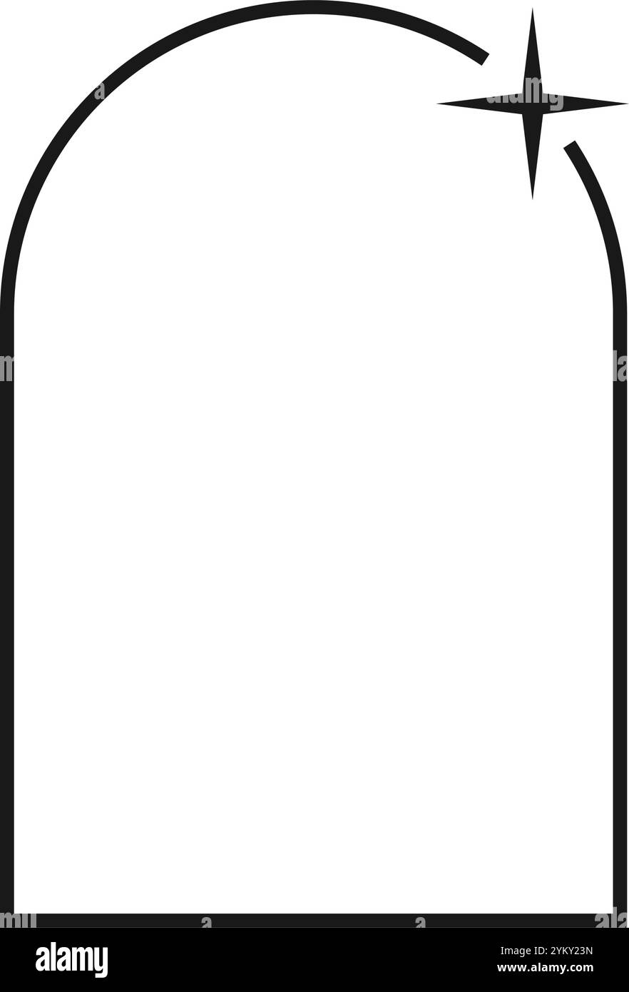Trendy arch shape with twinkle icon isolated on white background. Boho ...