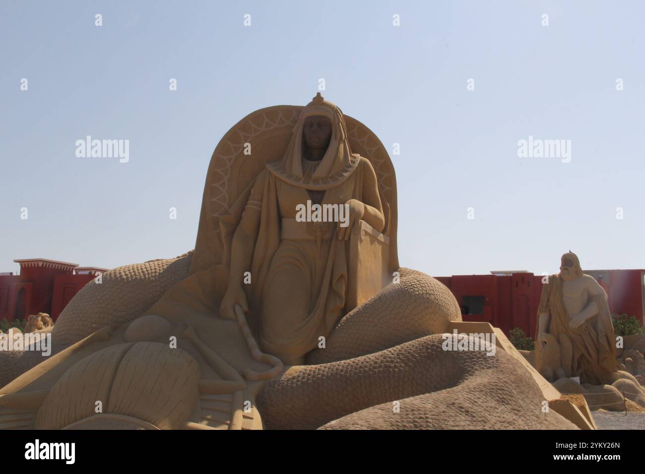 Sculptures made of sand for famous historical and ancient figures Stock ...