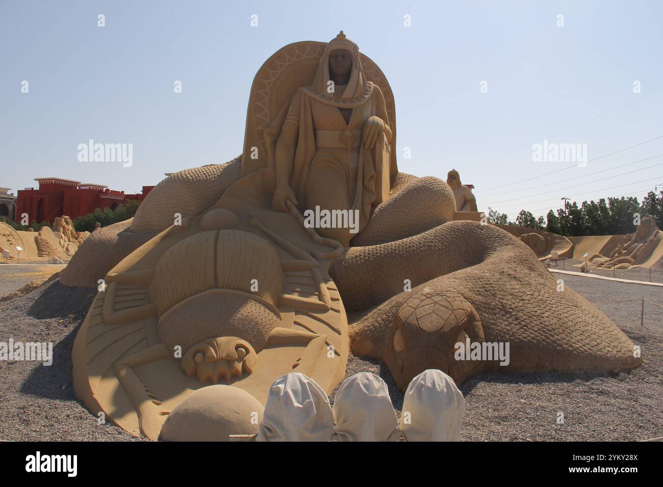 Sculptures made of sand for famous historical and ancient figures Stock ...