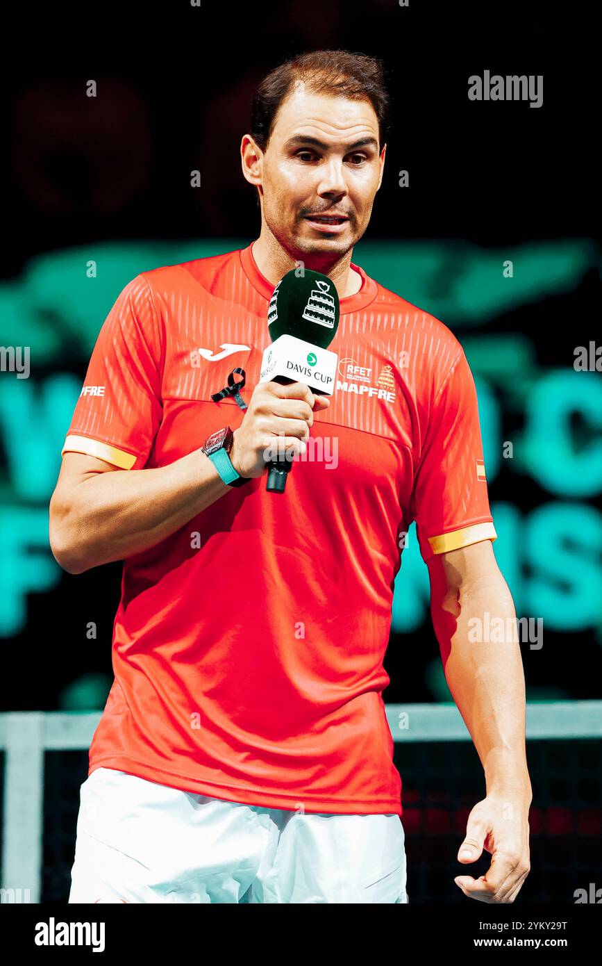 Spanish tennis player Rafael Nadal during his farewell at the 2024 ...