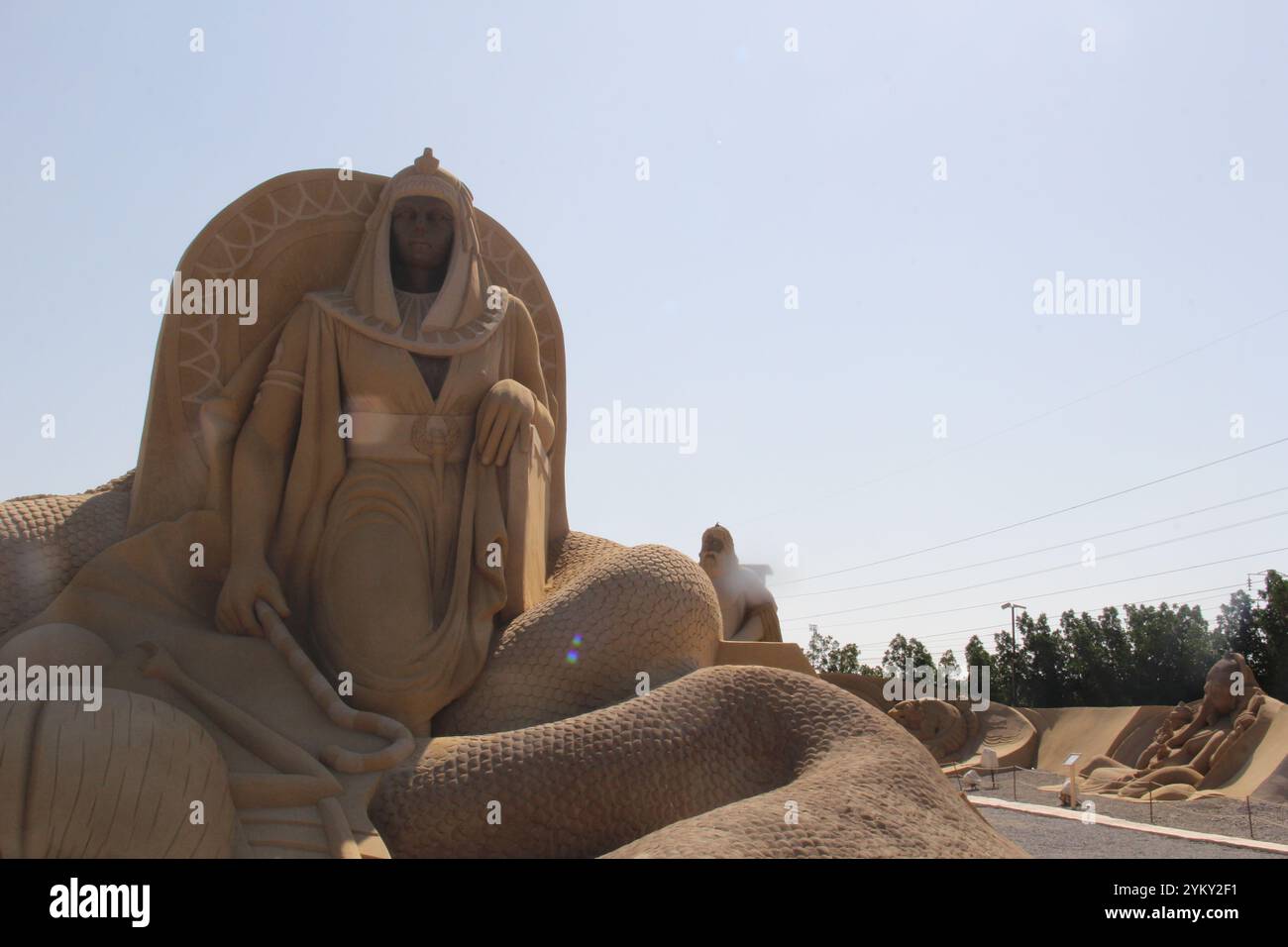 Sculptures made of sand for famous historical and ancient figures Stock ...