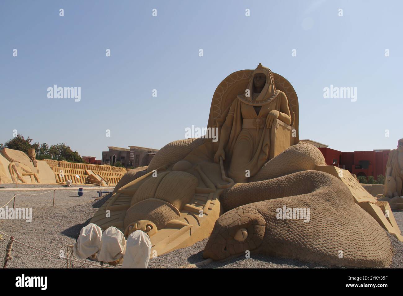 Sculptures made of sand for famous historical and ancient figures Stock ...