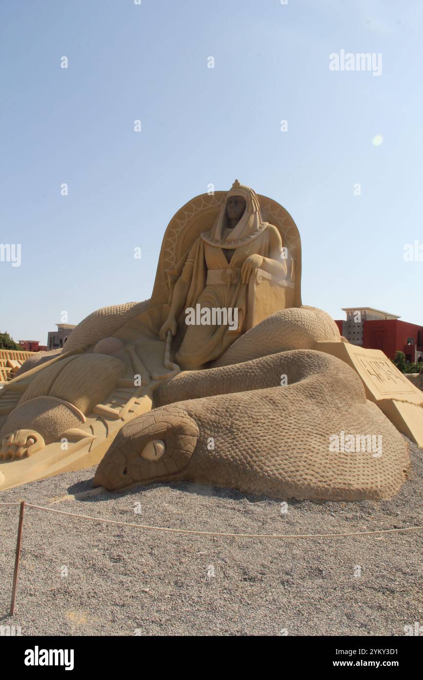 Sculptures made of sand for famous historical and ancient figures Stock ...