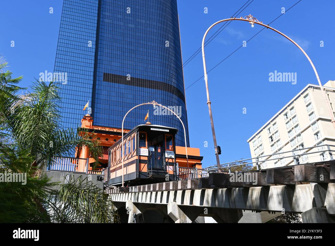 LOS ANGELES, CALIFORNIA - 18 NOV 2024: Angels Flight is a landmark and ...