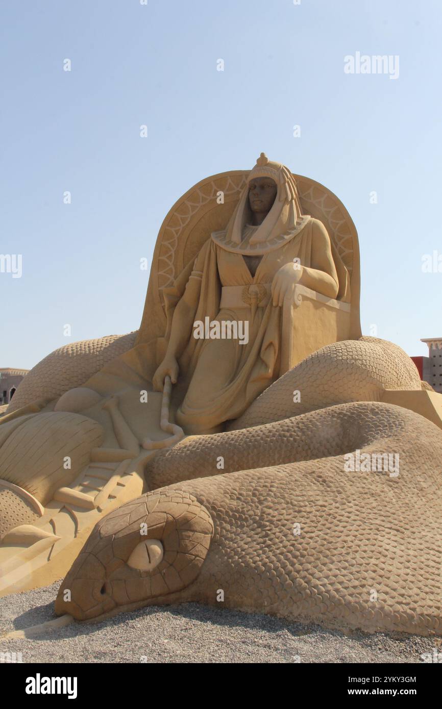 Sculptures made of sand for famous historical and ancient figures Stock ...