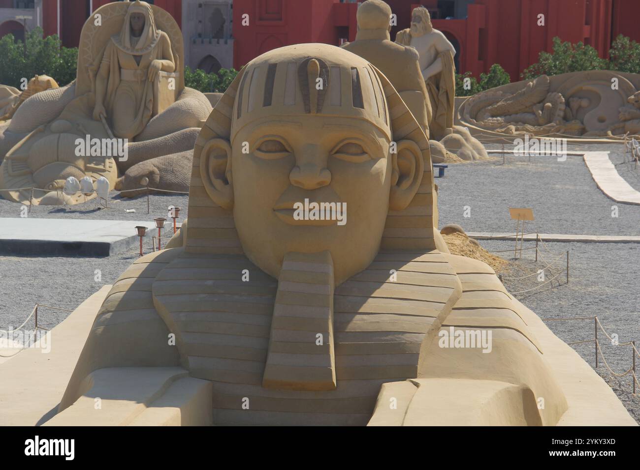 Sculptures made of sand for famous historical and ancient figures Stock ...