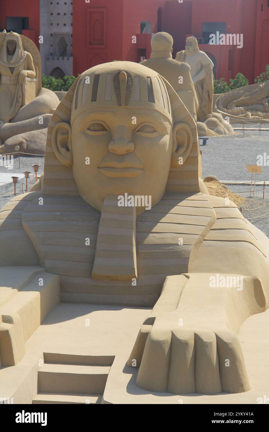 Sculptures made of sand for famous historical and ancient figures Stock ...
