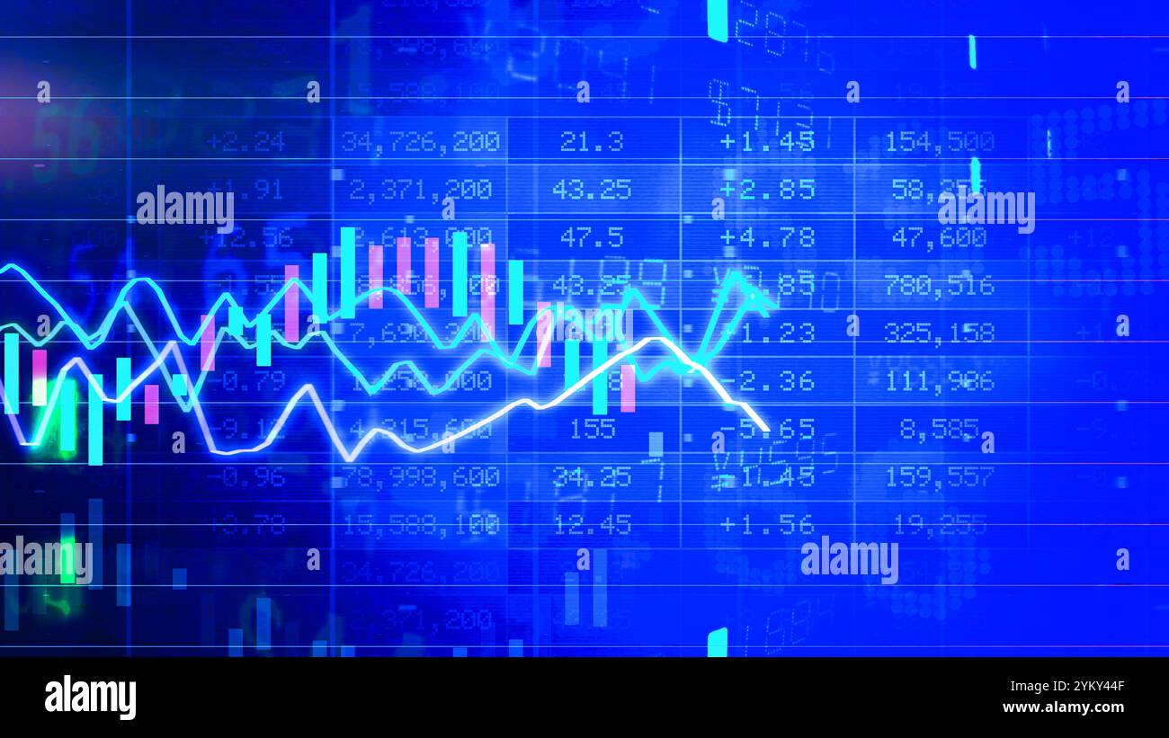 Stock market graph trading analysis investment financial, stock exchange financial or forex ...