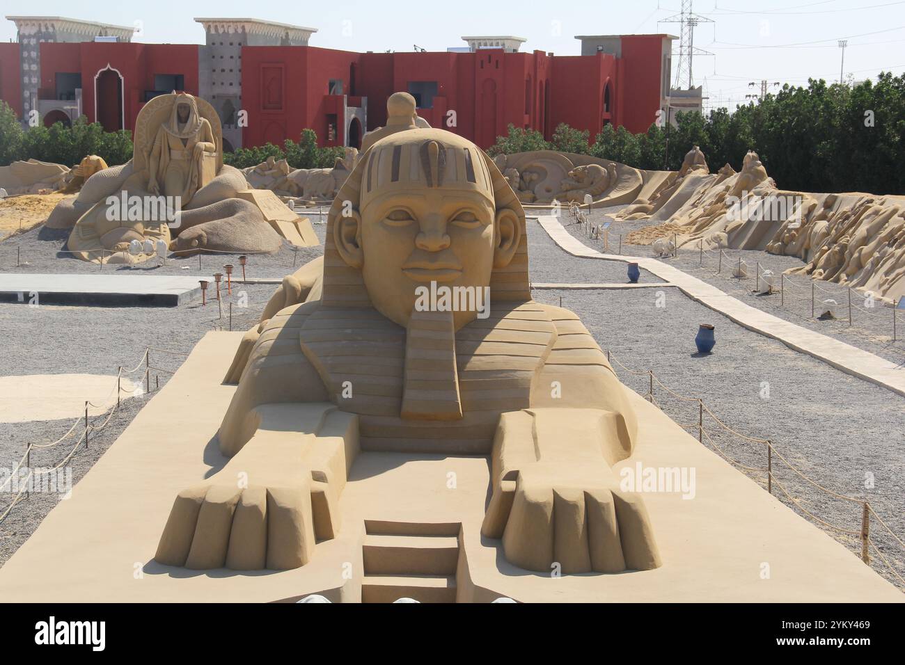Sculptures made of sand for famous historical and ancient figures Stock ...