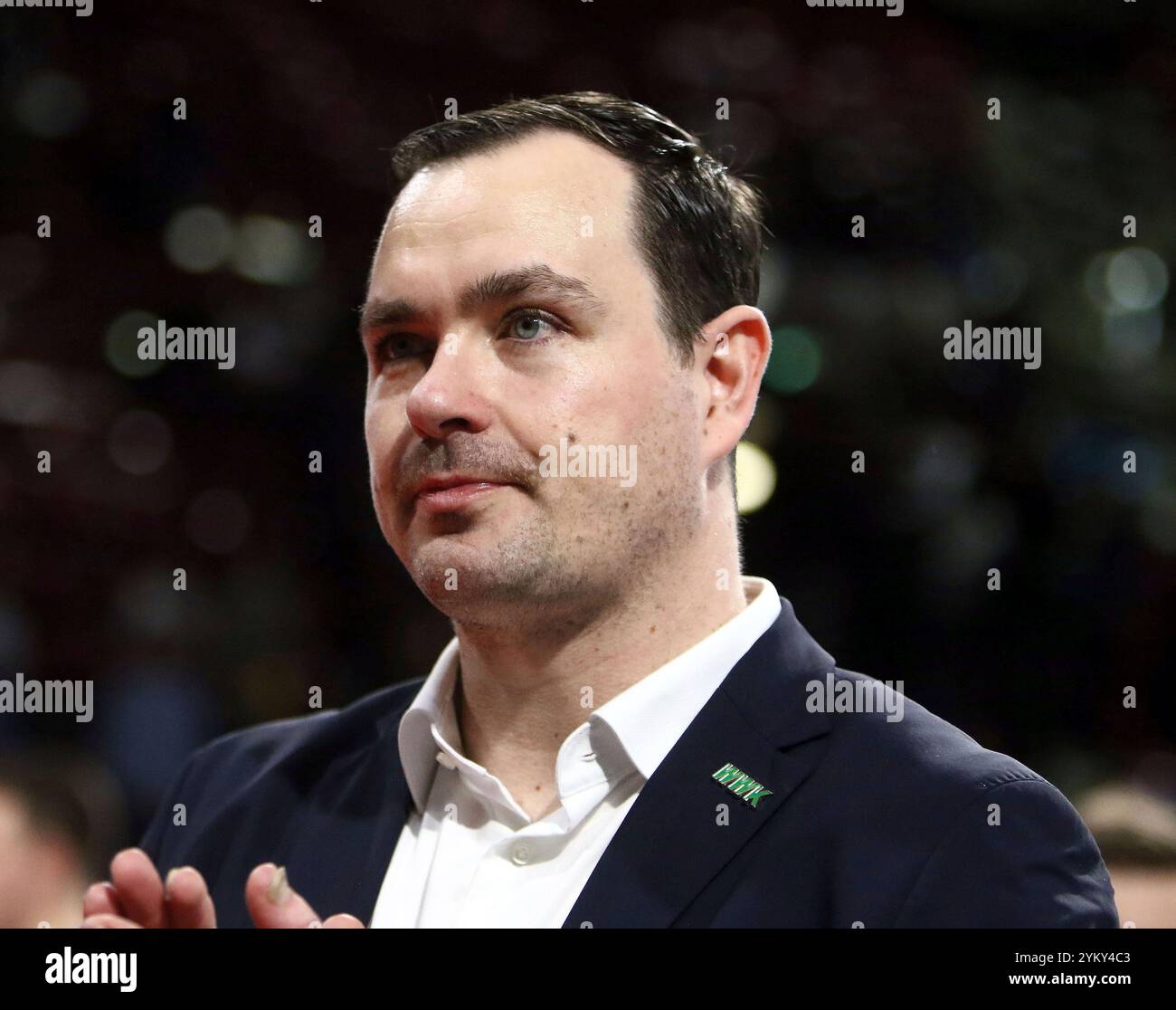 headcoach Thomas RANNER (Herrsching), nach dem Sieg, He-Volleyballl ...