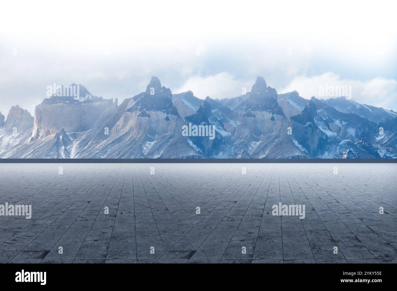 road skyline outdoor landscape blue sky Empty square floor .Asphalt ...