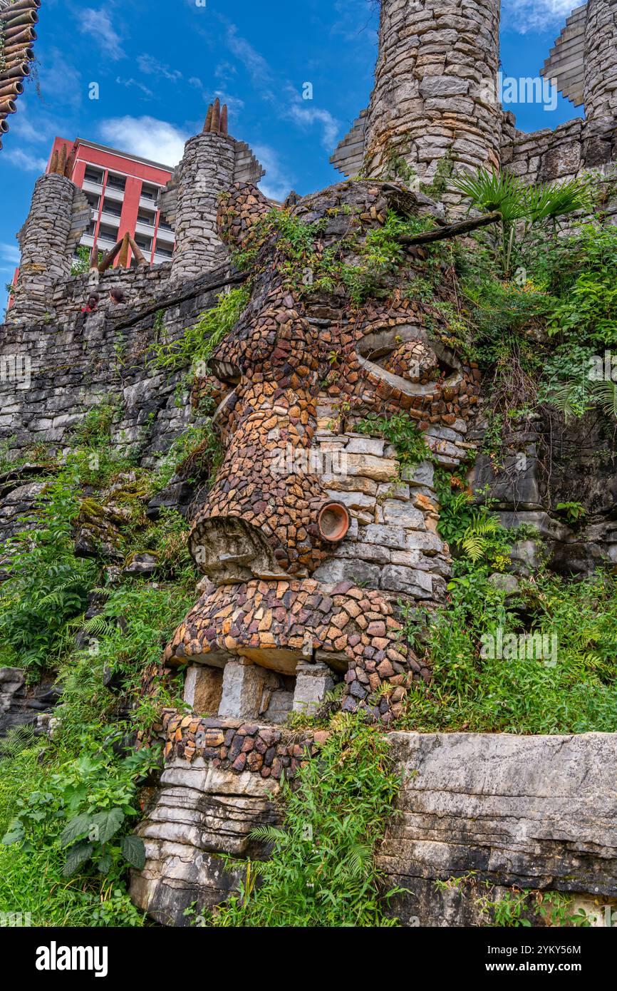 Fantastic karst landform, peculiar-looking stones and freakish faces of ...
