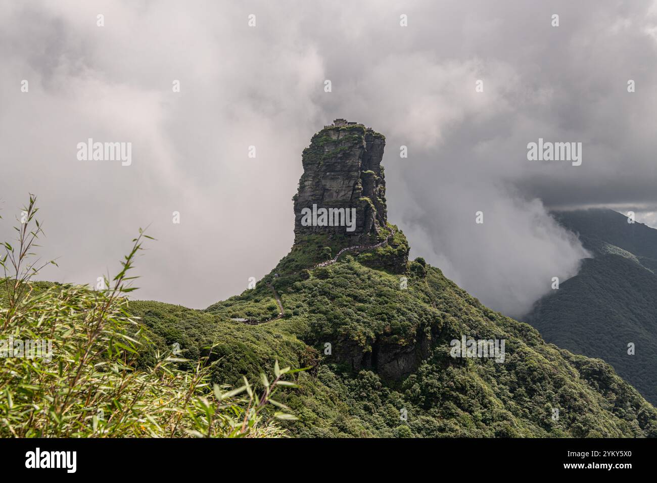 Sunset scenery in Fanjingshan mountain with view of the Fanjing mount ...