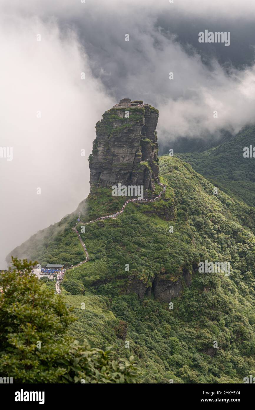 Fanjingshan mountain scenery with view of the red cloud golden peak ...