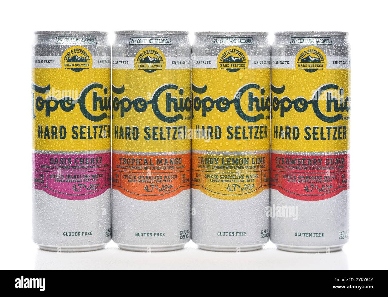 IRVINE, CALIFORNIA - 19 NOV 2024: 4 cans of Topo Chico, Strawberry ...