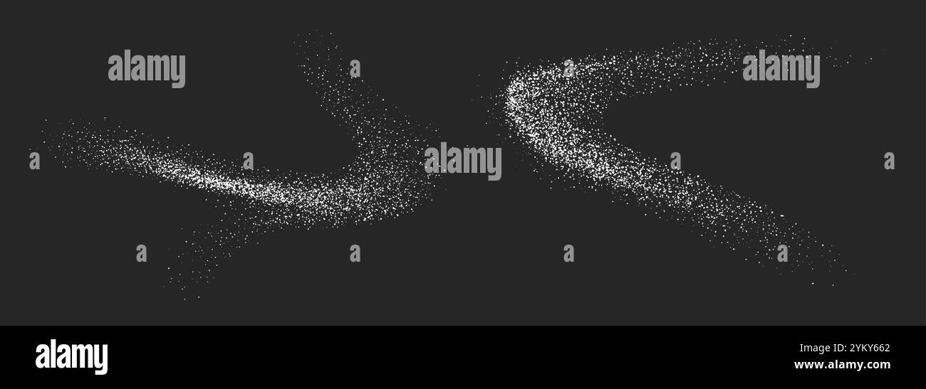 Sugar powder splash, flying salt, baking flour top view. White powder ...