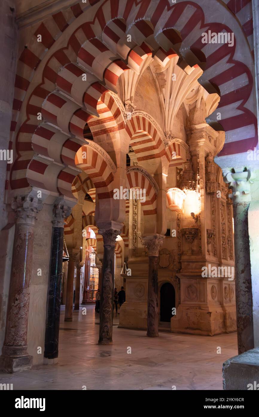 Inside the Mosque–Cathedral of Córdoba, Spain. Featuring the Moorish ...