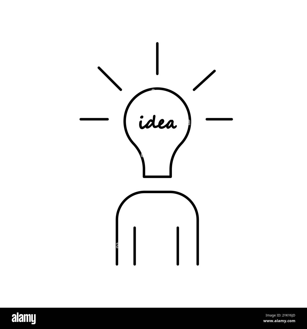 Idea lightbulb icon. Innovation concept symbol. Creative thinking shape ...
