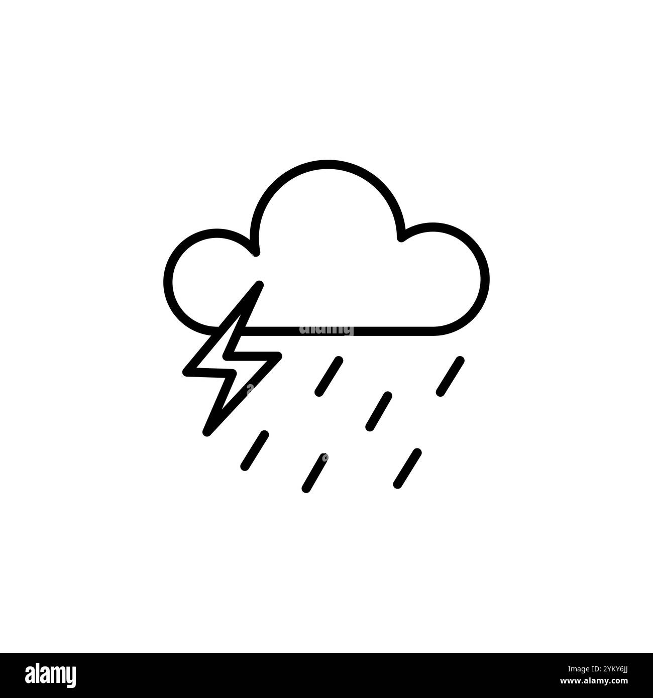 Storm cloud icon. Rain and lightning symbol. Weather forecast shape ...