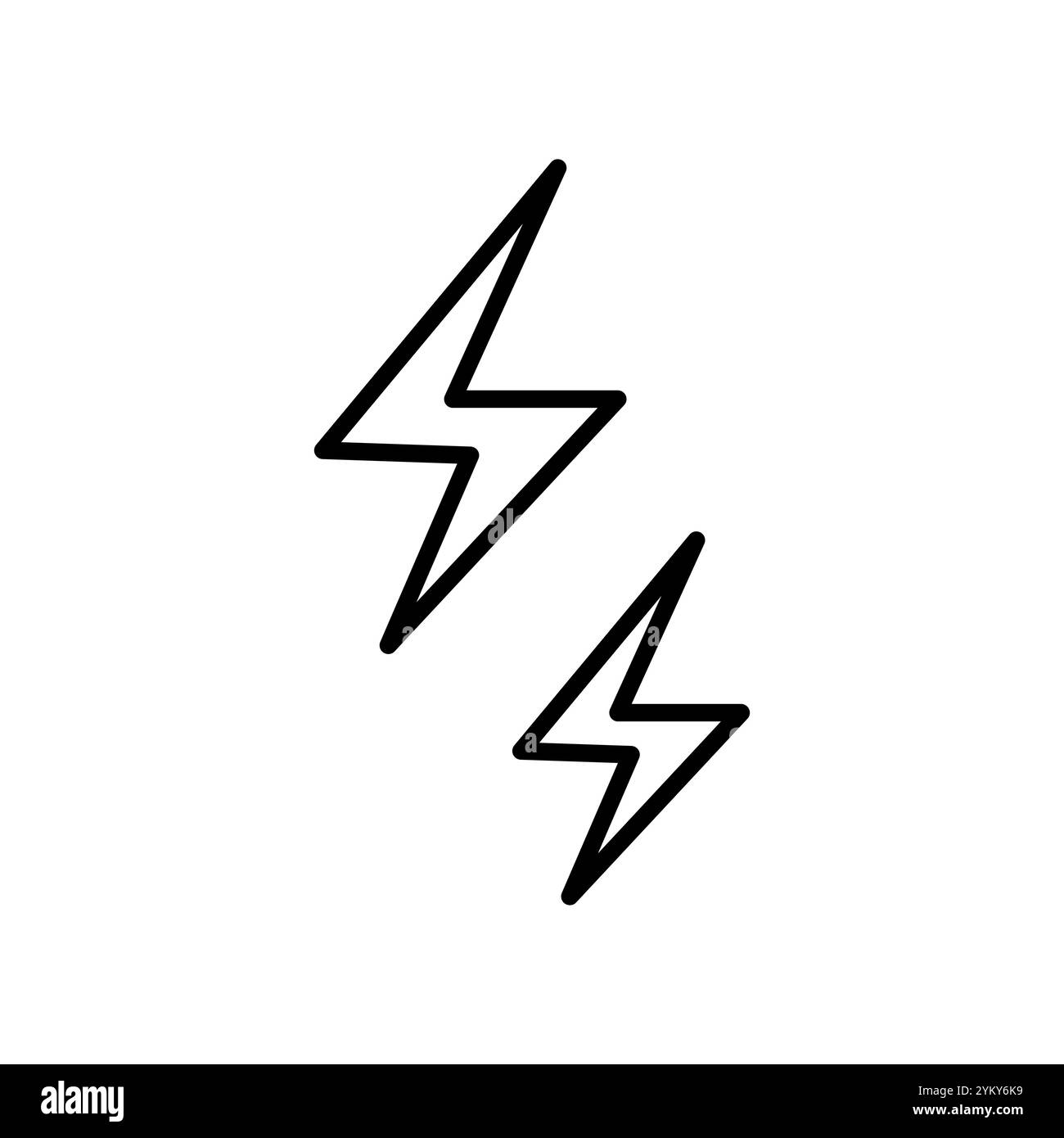 Lightning bolts icon. Energy flash symbol. Power lightning shape ...