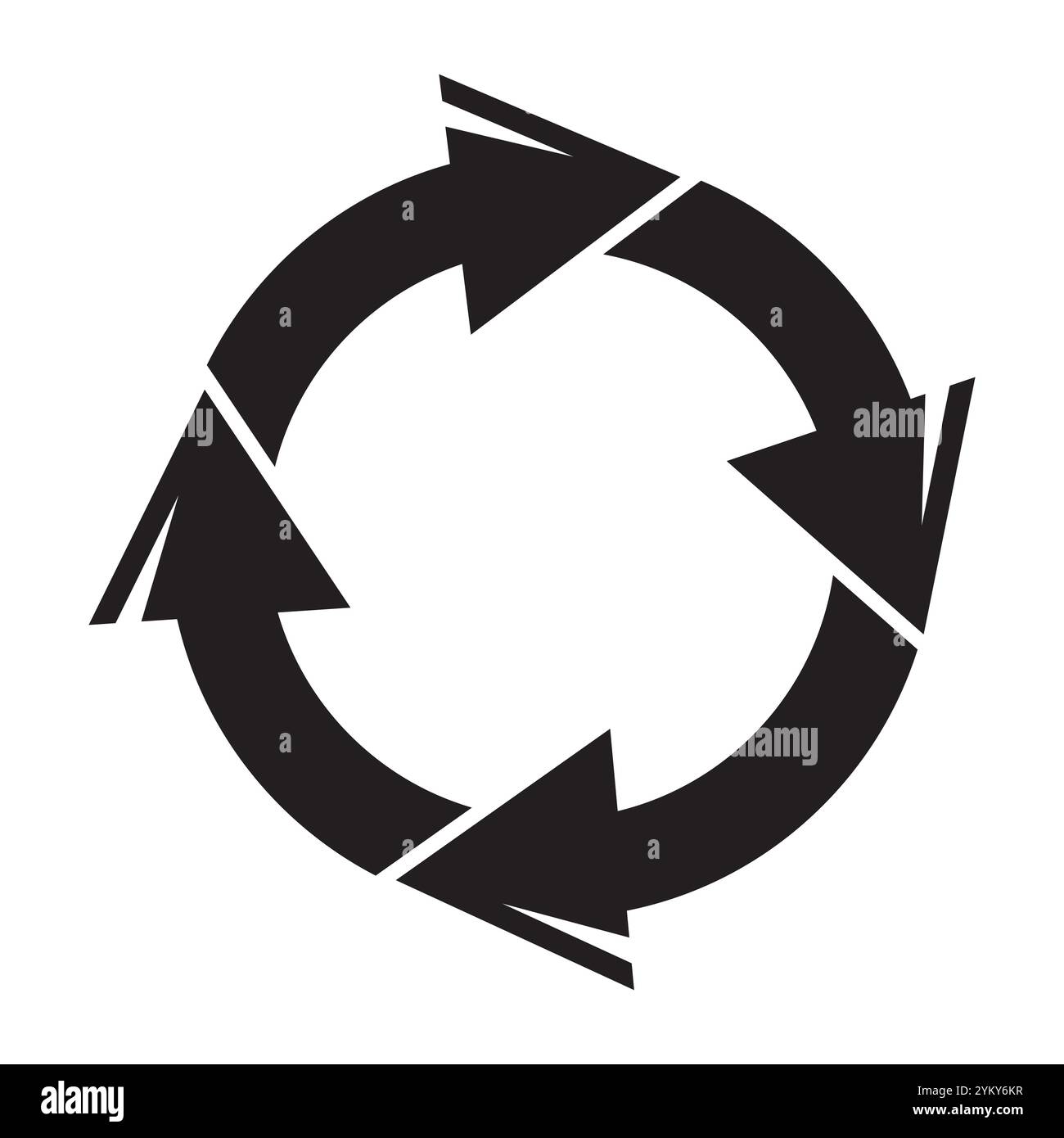 Recycling arrows symbol. Circular flow icon. Eco friendly shape. Black ...