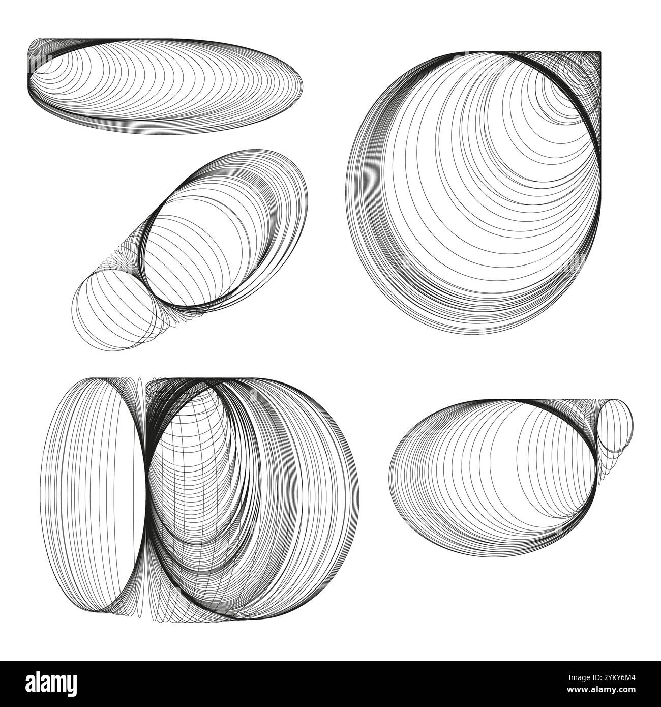 Abstract shape icon. Oval lines vector. Geometric form illustration ...