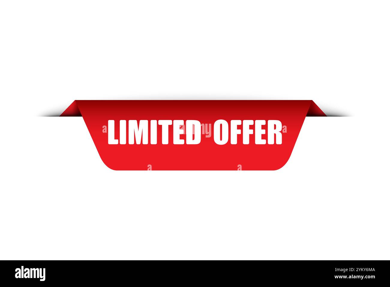 Limited offer banner. Red ribbon symbol. Bold discount label. Vector ...