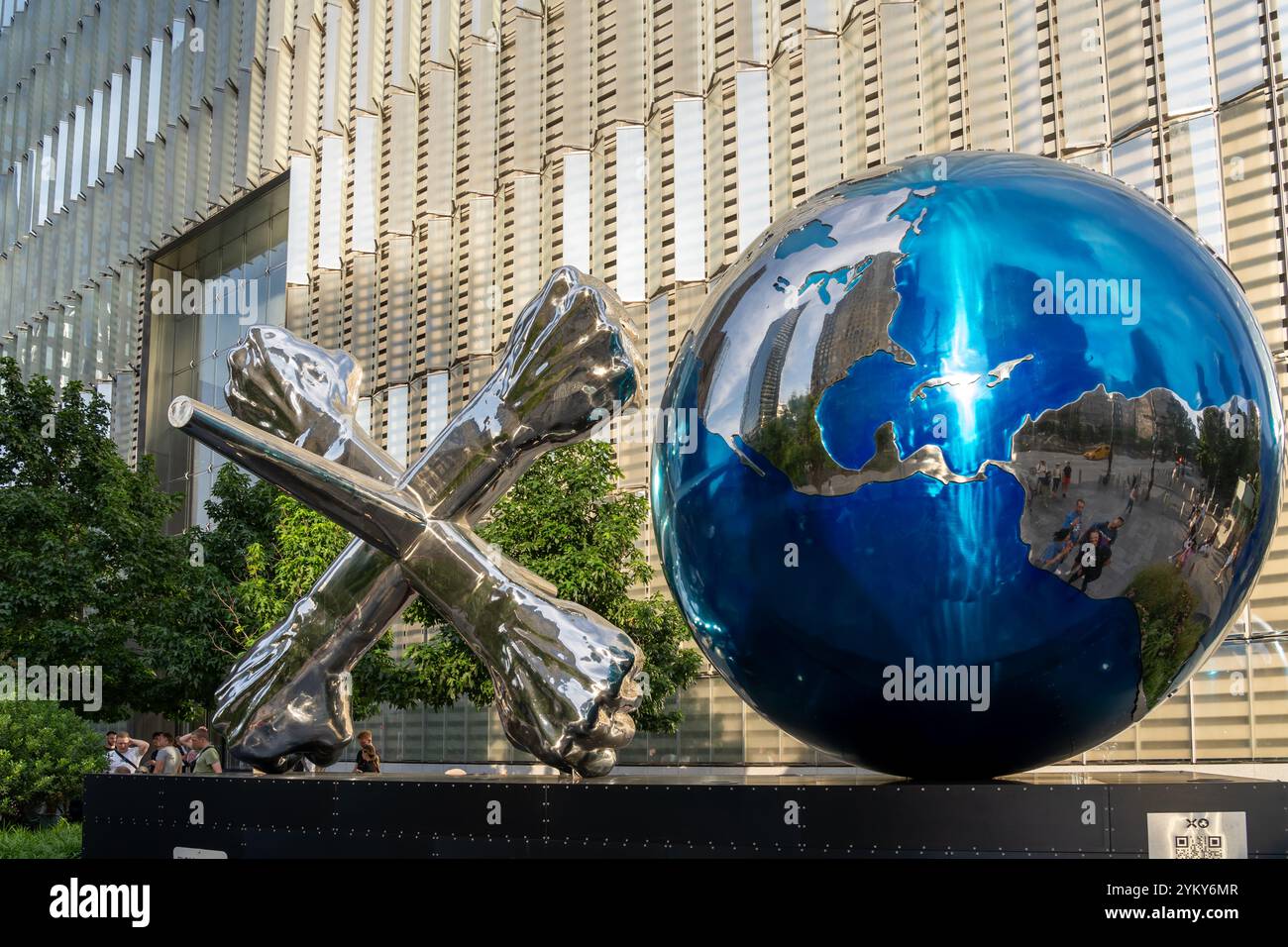 A sculpture called "XO World," by artist Daniel Anderson installed in ...