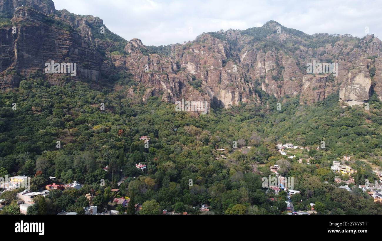 Aerial View of Tepozteco Mountain in Morelos, Mexico - Majestic Natural ...