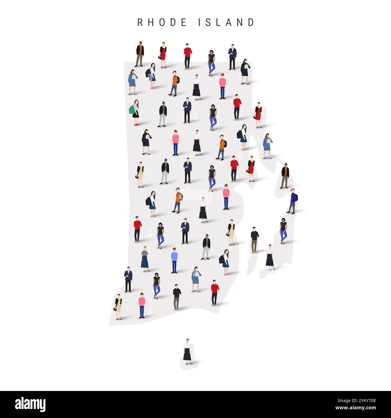 Rhode Island US state population map. Large group of people. Flat ... Rhode Island US state population map. Large group of people. Flat ...