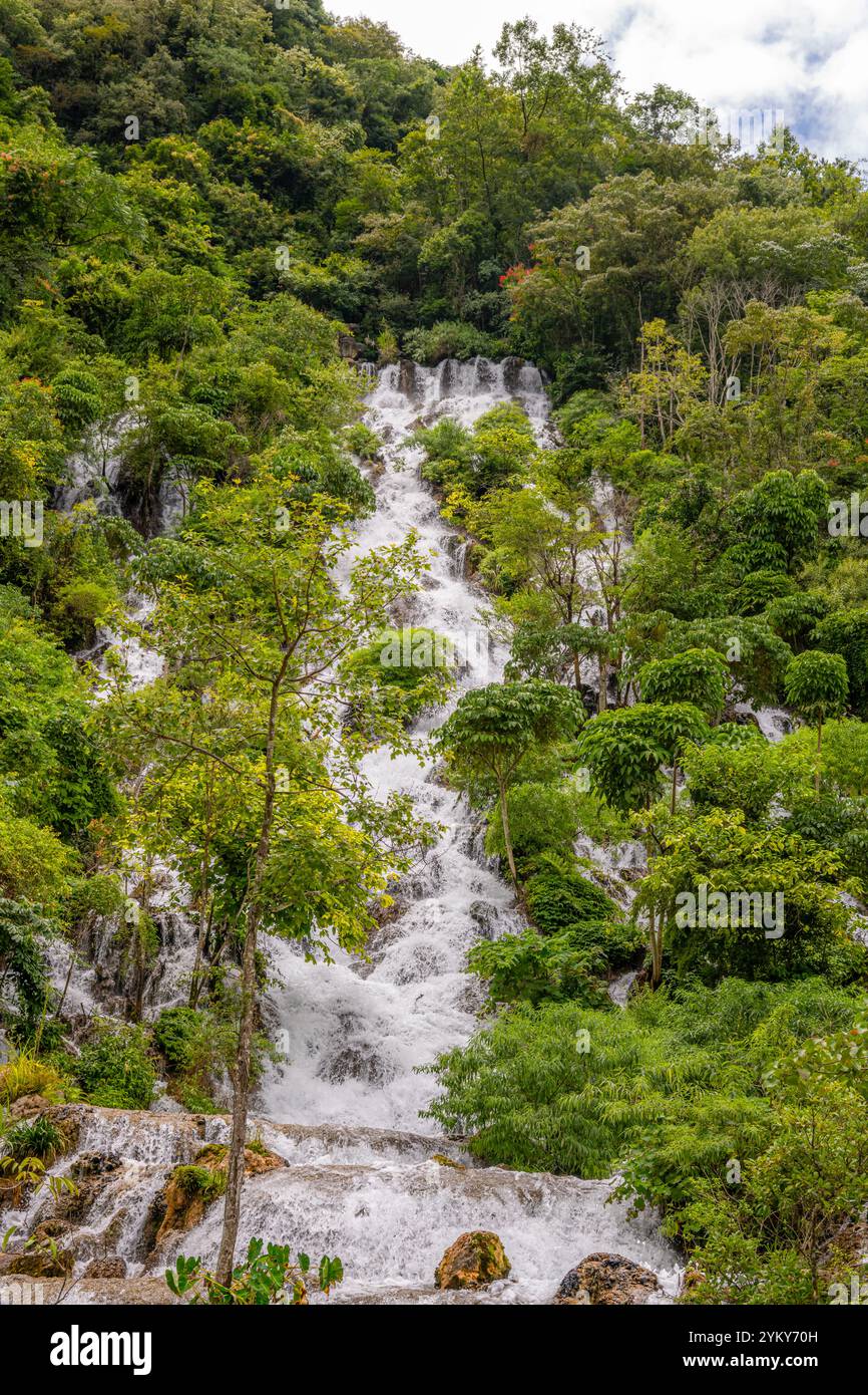 Tall waterfall in Xiaoqikong scenic spot, Libo County, Guizhou Province ...