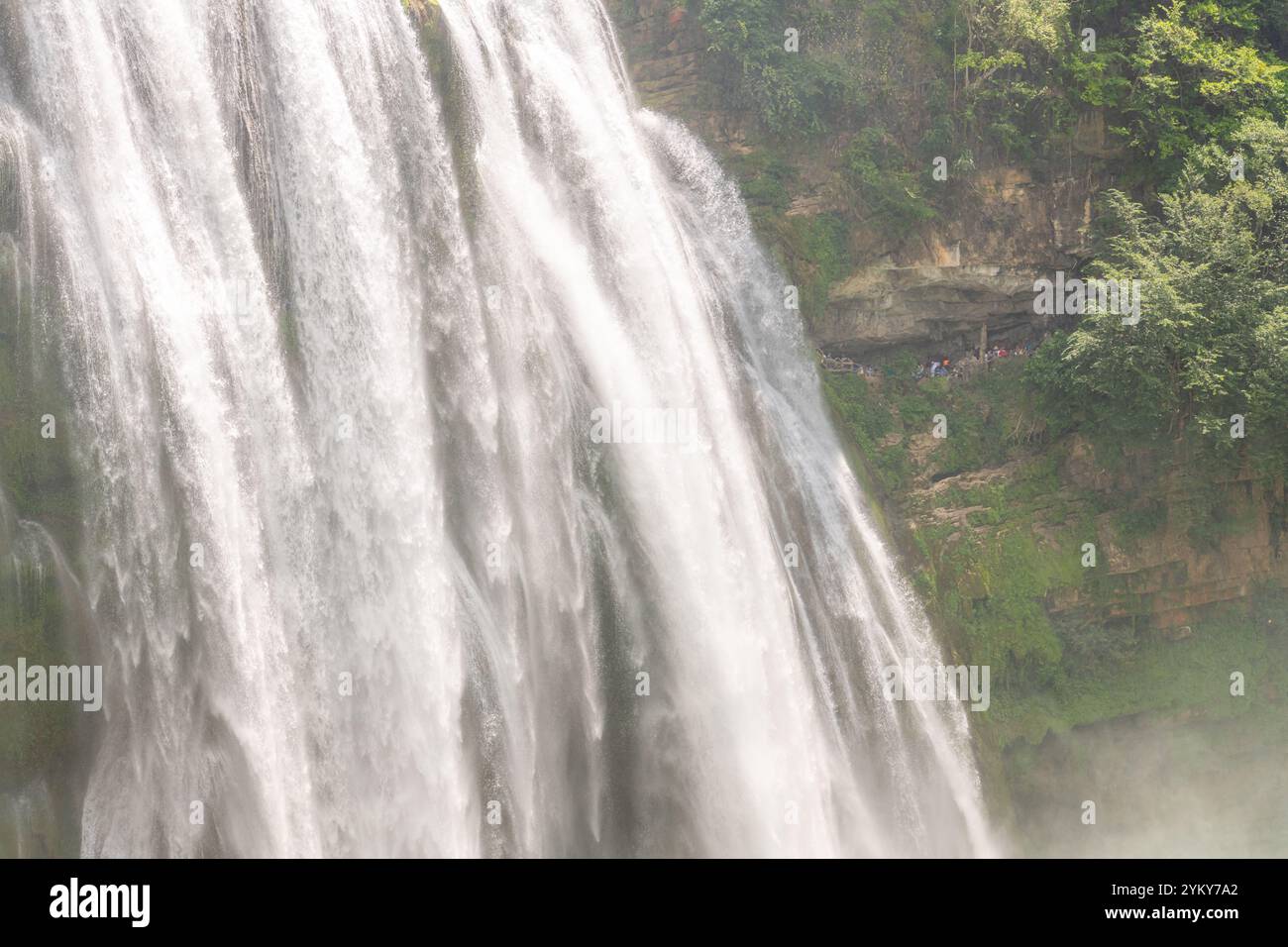 Water of Huangguoshu Waterfall, biggest waterfall in China and people ...