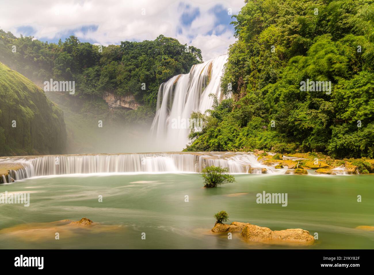 Huangguoshu Waterfall in Anshun, Guizhou province, blurry water, long ...