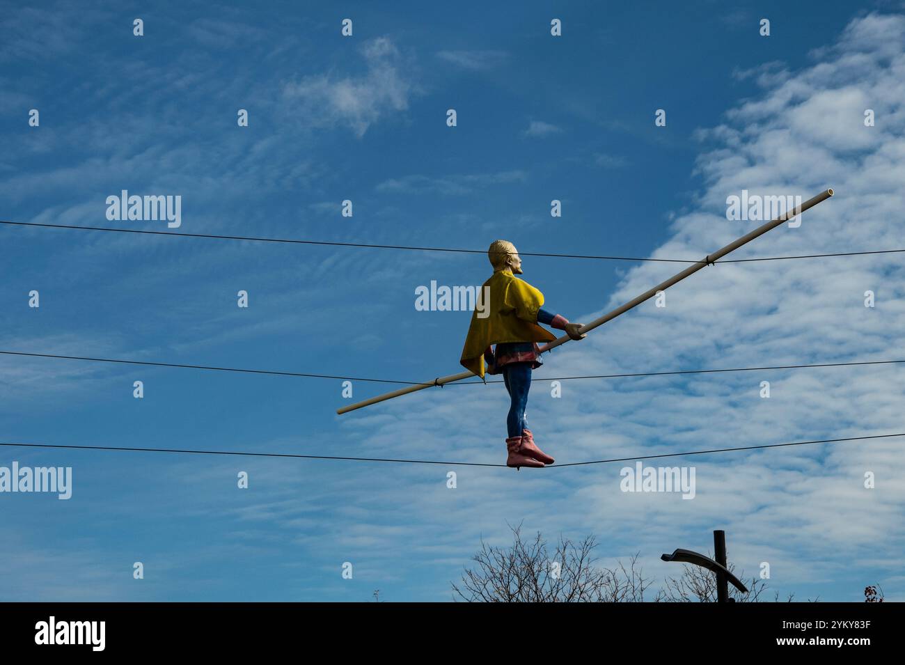 Sculpture of a tight rope walker on Victoria Avenue in Clifton Hill ...
