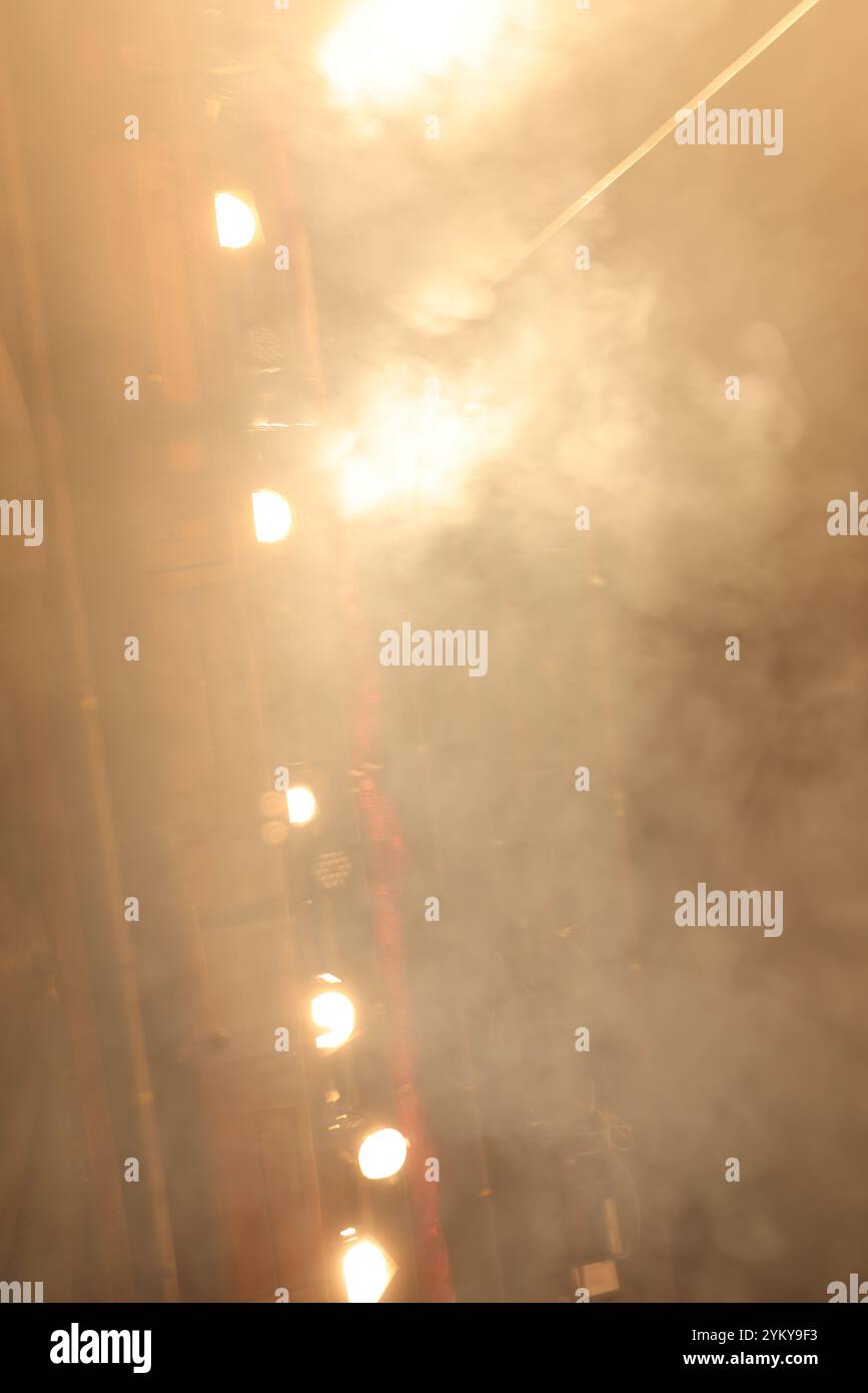 Professional spotlights and smoke on stage in theatre Stock Photo - Alamy