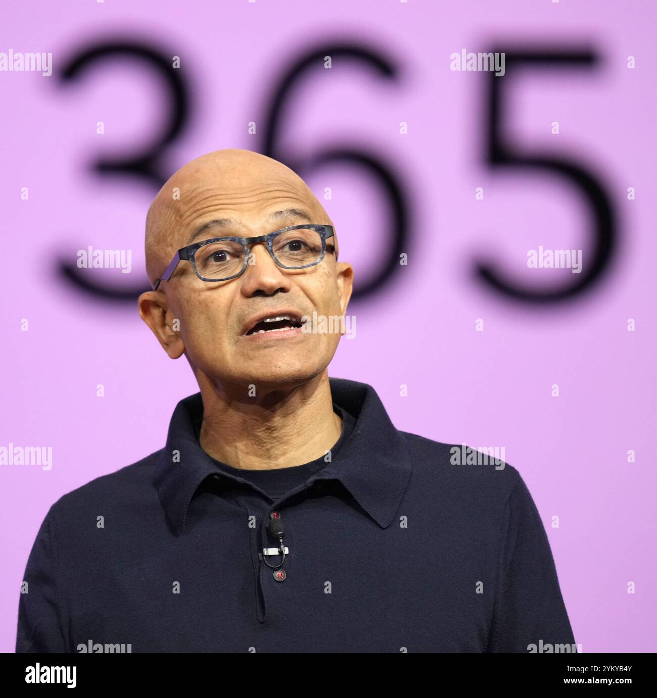 Microsoft CEO Satya Nadella delivers the keynote address at Microsoft's ...