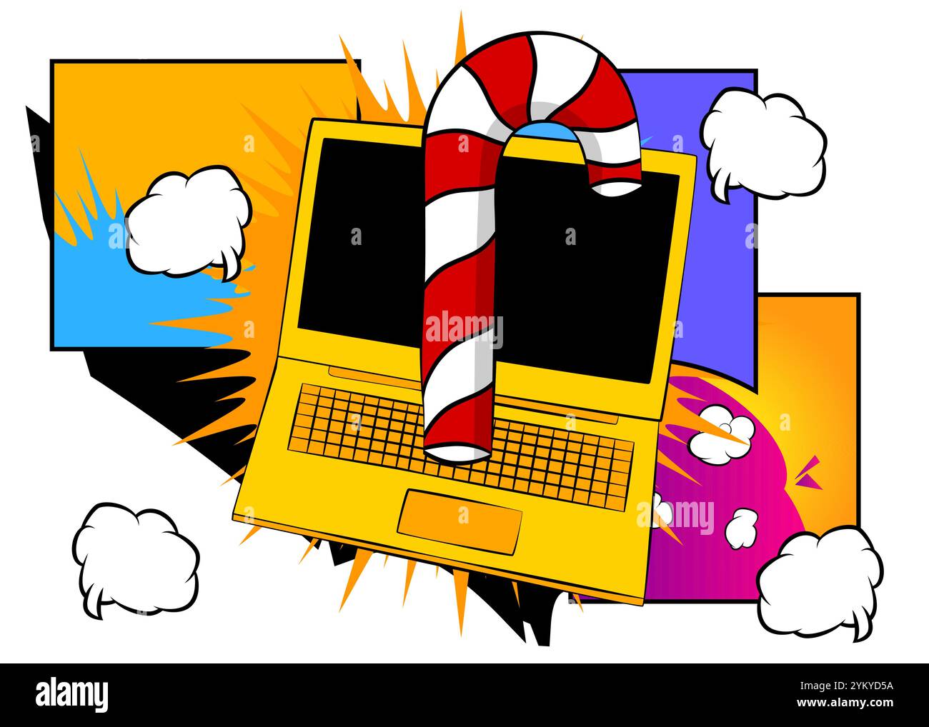 Cartoon laptop comic book Cut Out Stock Images & Pictures - Alamy