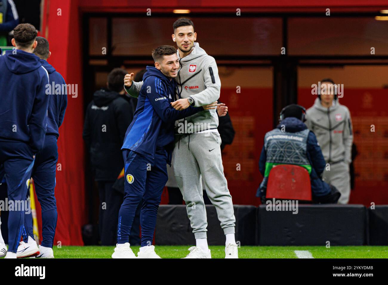 Billy Gilmour, Jakub Moder seen during UEFA Nations League game between ...