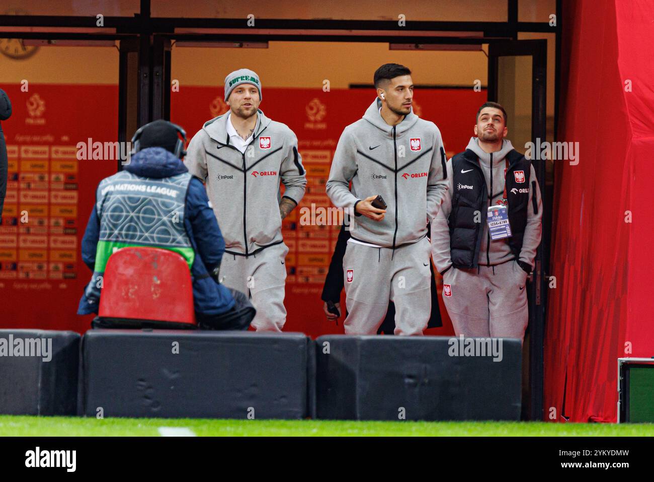Tymoteusz Puchacz, Jakub Moder seen during UEFA Nations League game ...