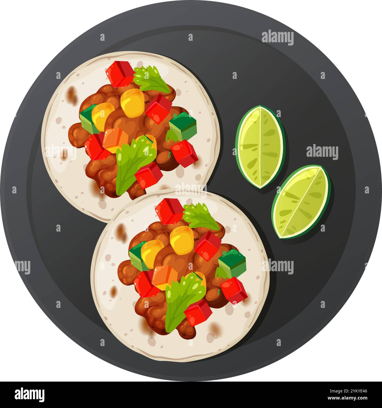 Corn tortilla vegetables Stock Vector Images - Alamy