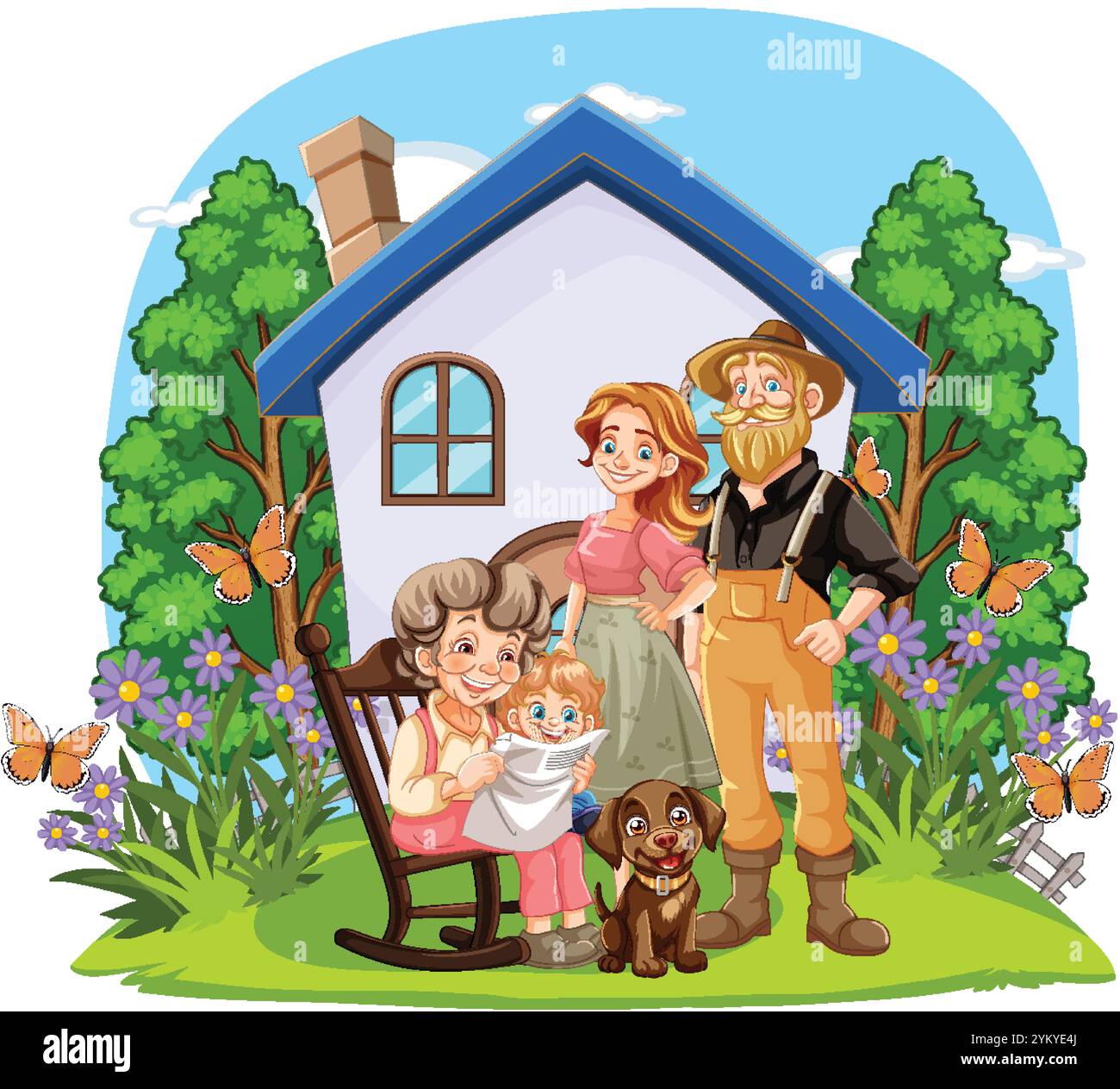 Dog family bonding Stock Vector Images - Alamy