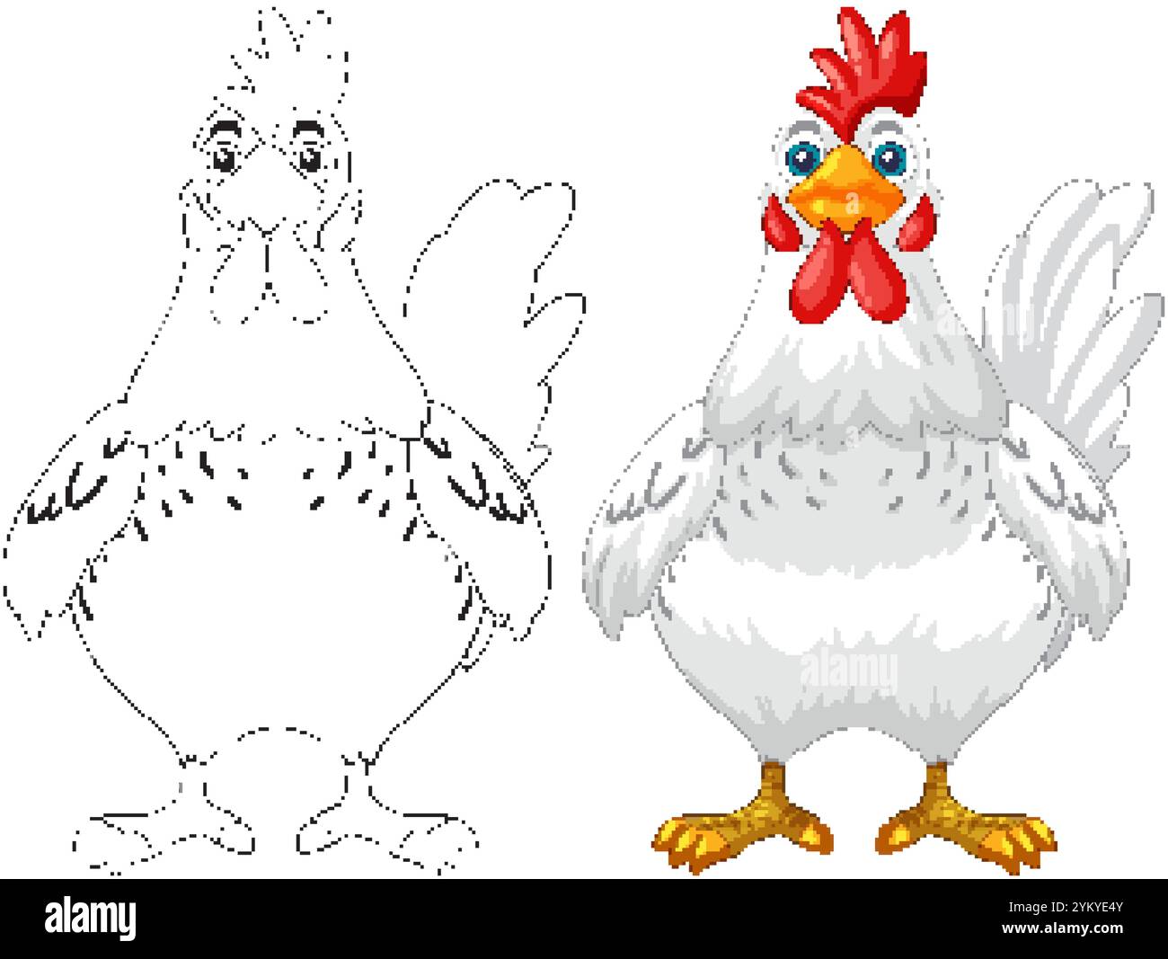 Vector art of a chicken in two styles Stock Vector Image & Art - Alamy