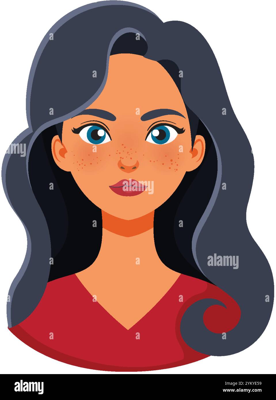 Illustration of a woman with long hair Stock Vector Image & Art - Alamy