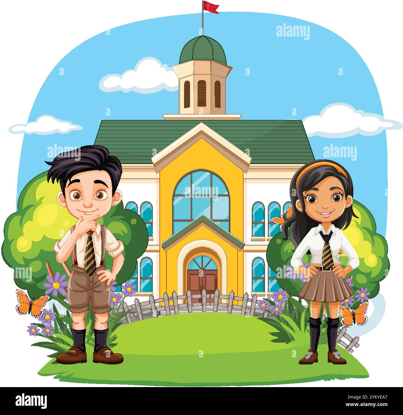 Children standing in nature Cut Out Stock Images & Pictures - Alamy