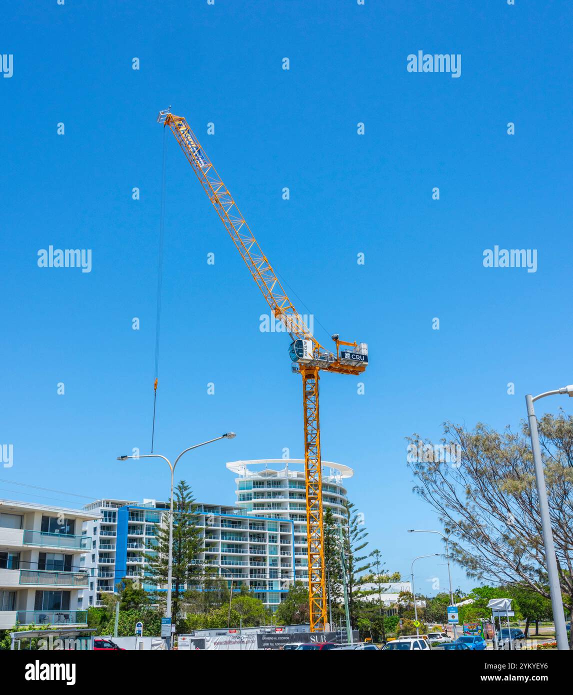 Tower crane working on construction site on the gold coast, queensland ...