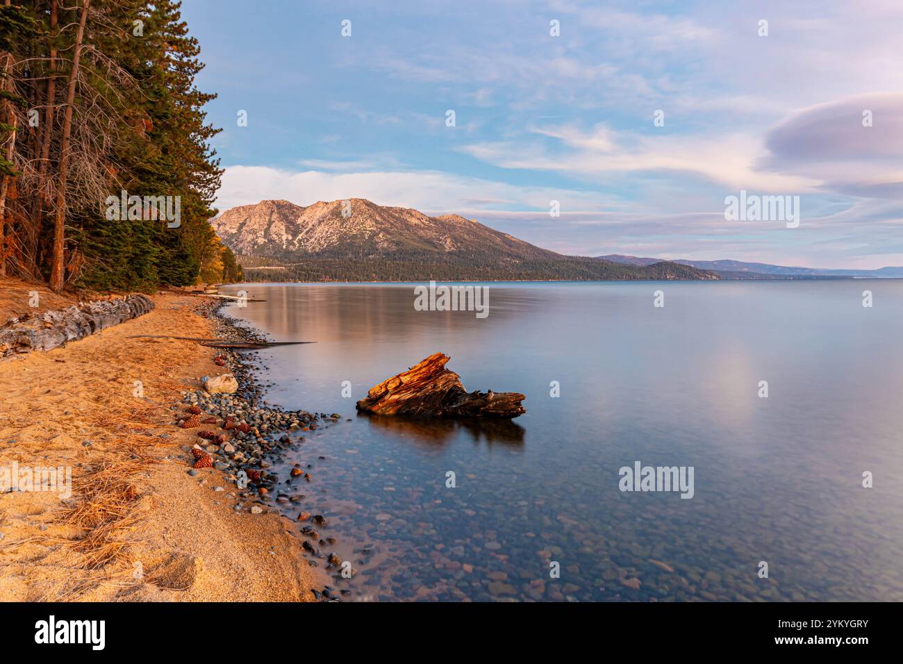 Mt. Tallac Reflecting on Lake Tahoe at Sunrise, South Lake Tahoe ...